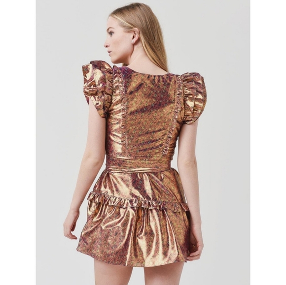 LoveShackFancy | Dresses | Nwt Loveshackfancy Zoya Gold Metallic ...